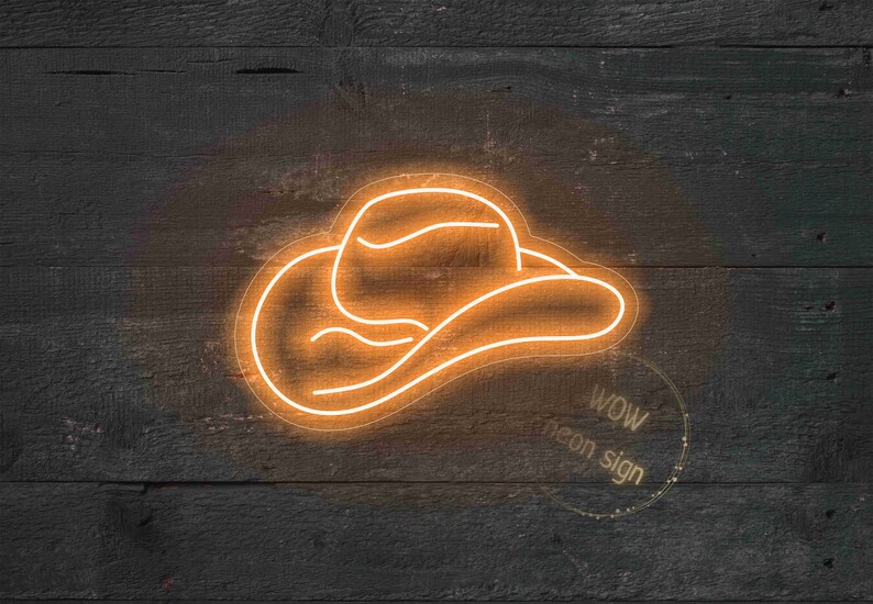 Cowboy Hat Neon Sign Western Wall Decor Custom Handmade Led - Etsy