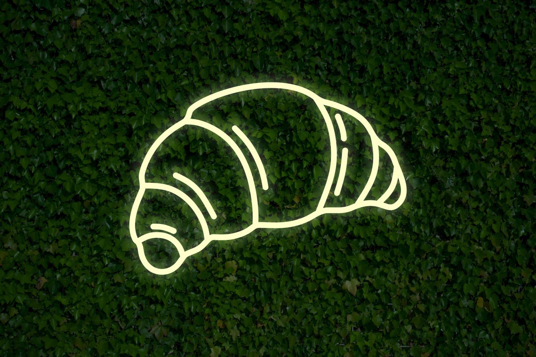 LED Croissant Neon Sign, French Croissant Neon Sign, Bakery LED Decor ...