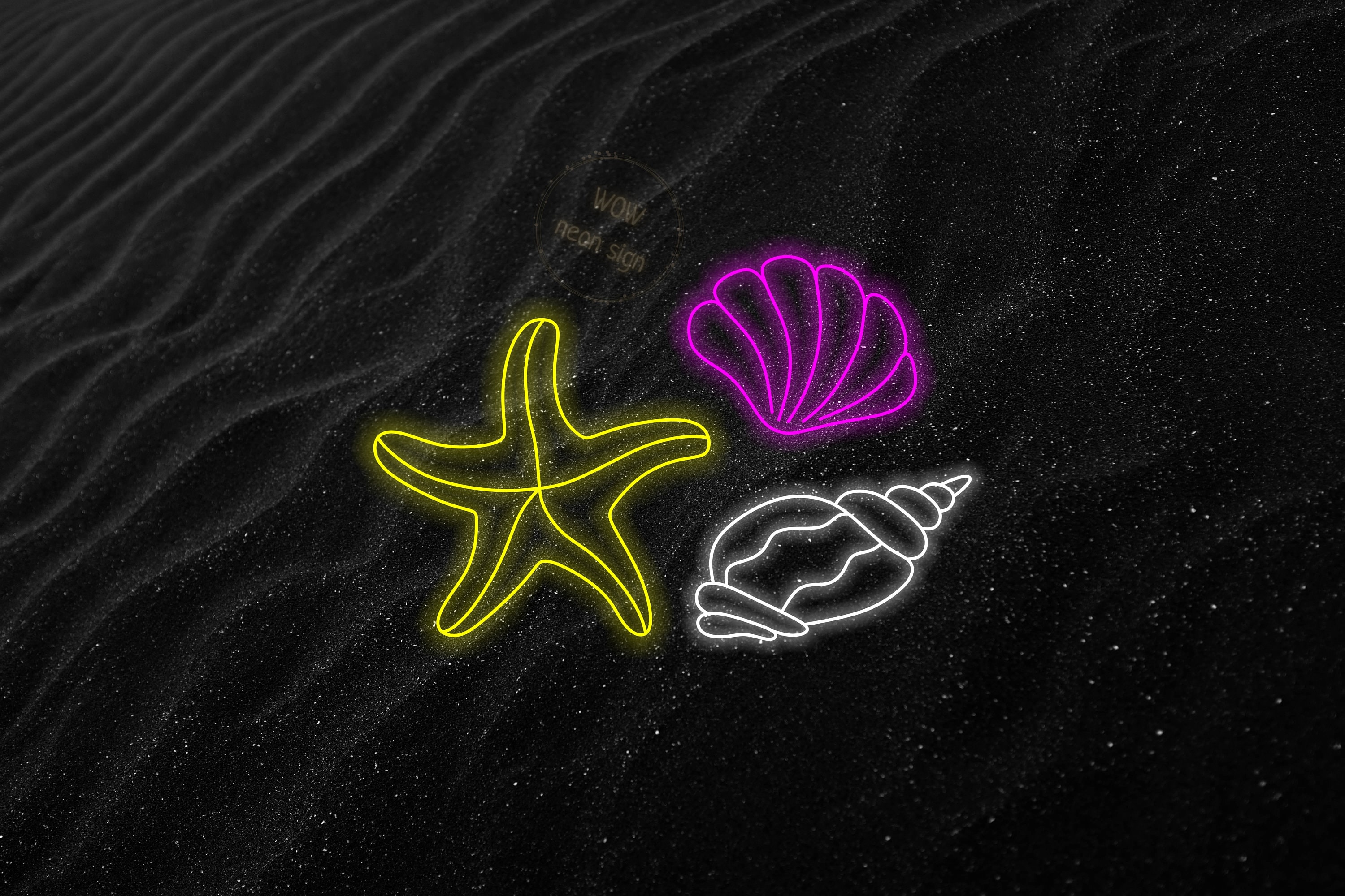 Sea Life LED Neon Sign, Starfish Seashell Decor - Etsy