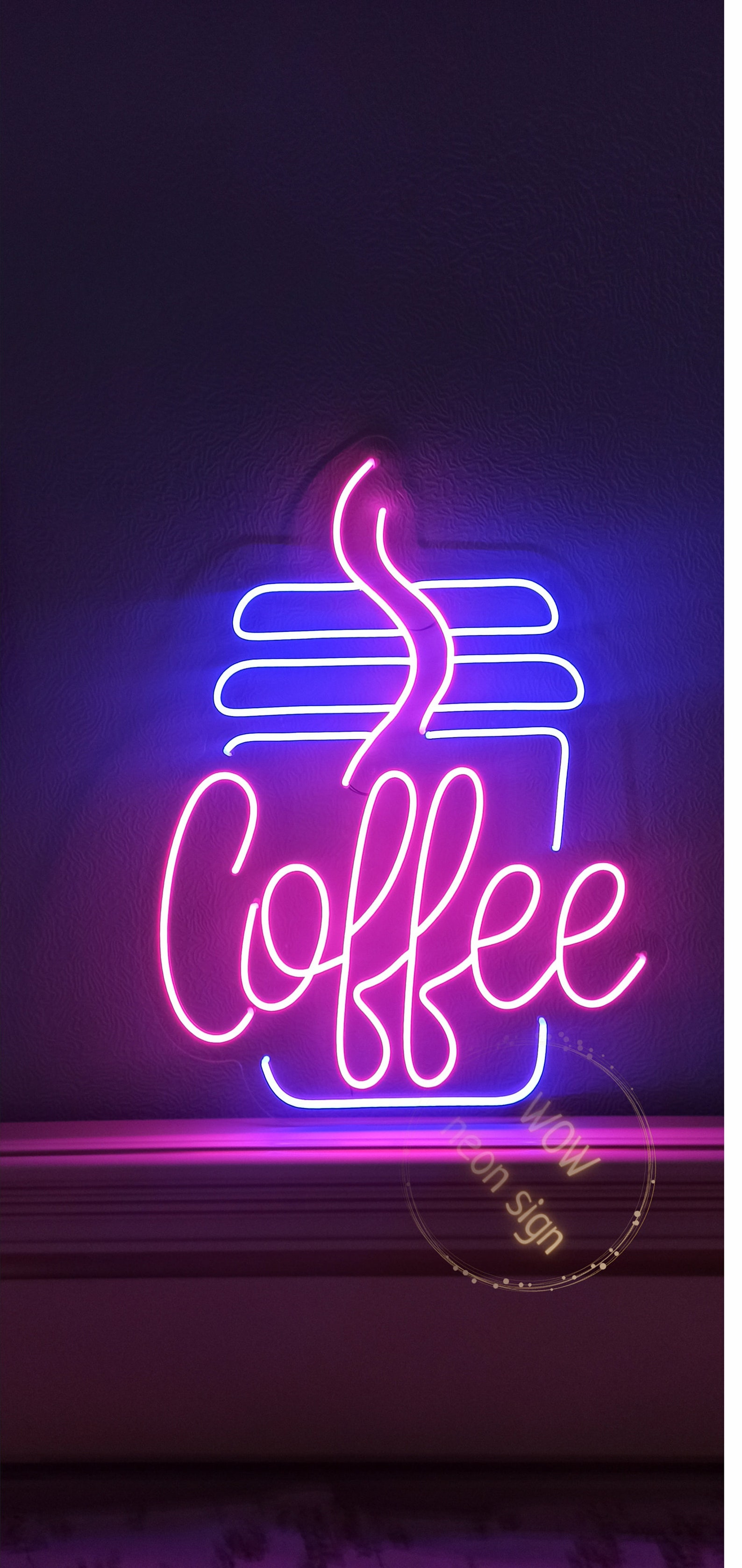 Coffee Cup Light Neon Sign Cafe Wall Decor Cocoa Bar Neon Lamp Custom ...