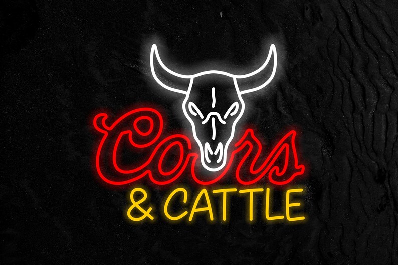 Coors & Cattle Neon Sign, Cowboy Ranch Decor - Etsy