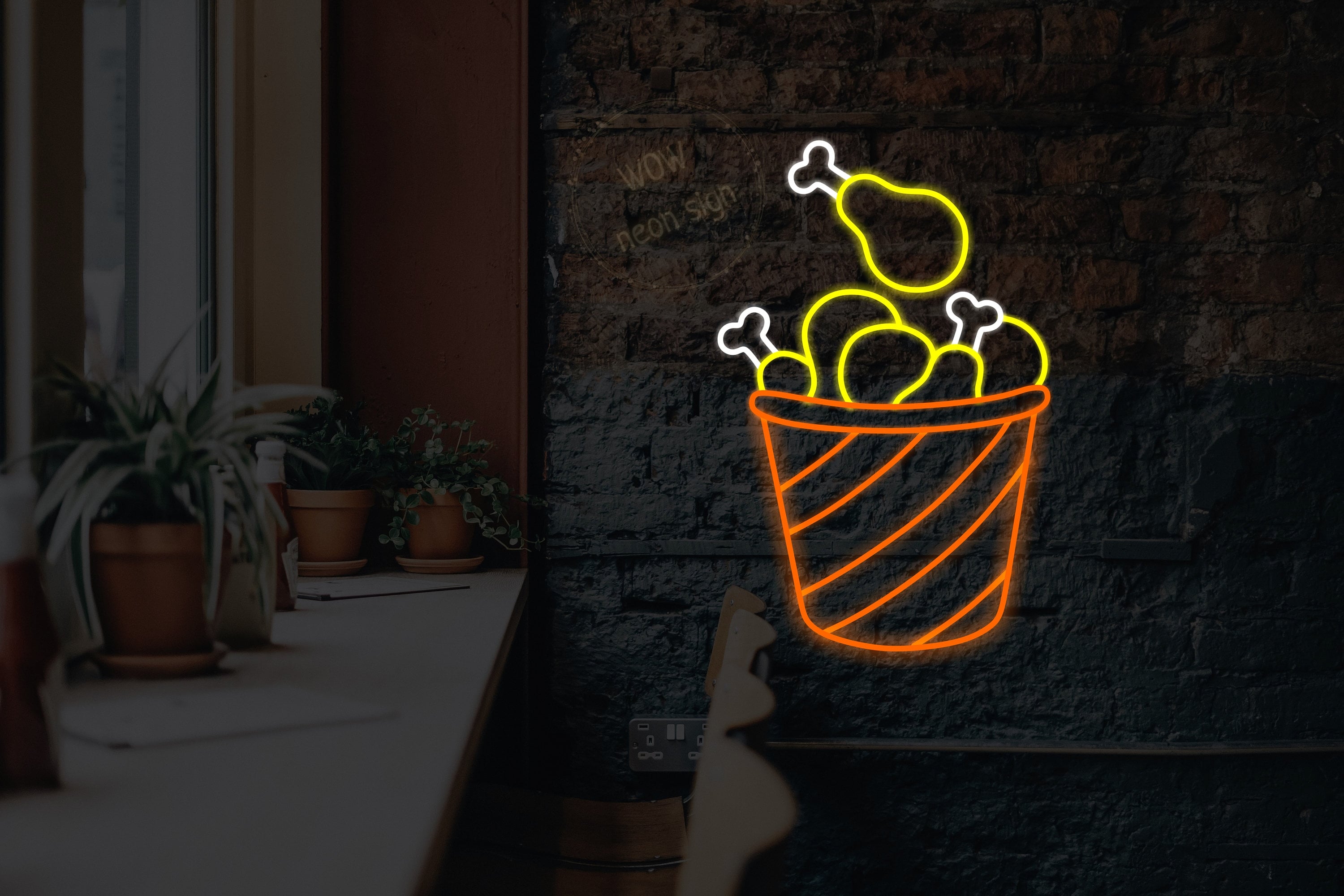 Bucket of Chicken Led Neon Sign, Chicken Thighs Led Neon Sign, Chicken ...