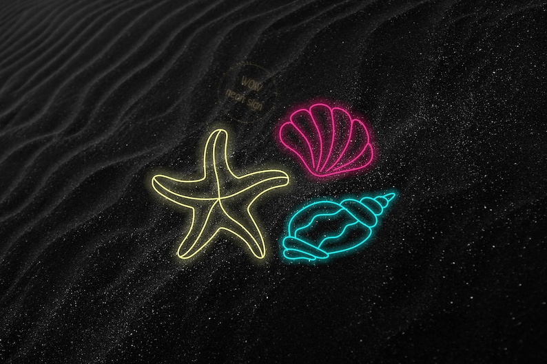 Sea Life Led Neon Sign, Starfish Led Neon Sign, Seashell Light Neon ...
