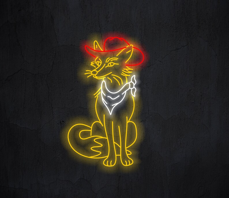 Cowboy Fox LED Neon Sign, Western Home Decor - Etsy
