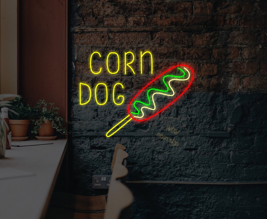 Corn Dog Neon Sign Corn Dog Light Decor Corn Dog Fast Food - Etsy