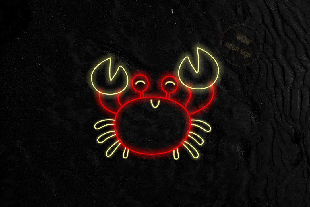 Crab LED Neon Sign, Nautical Wall Decor - Etsy