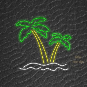 Palm Tree Neon Sign, Beach House Neon Sign, Palm Leaf Neon Light, Miami ...