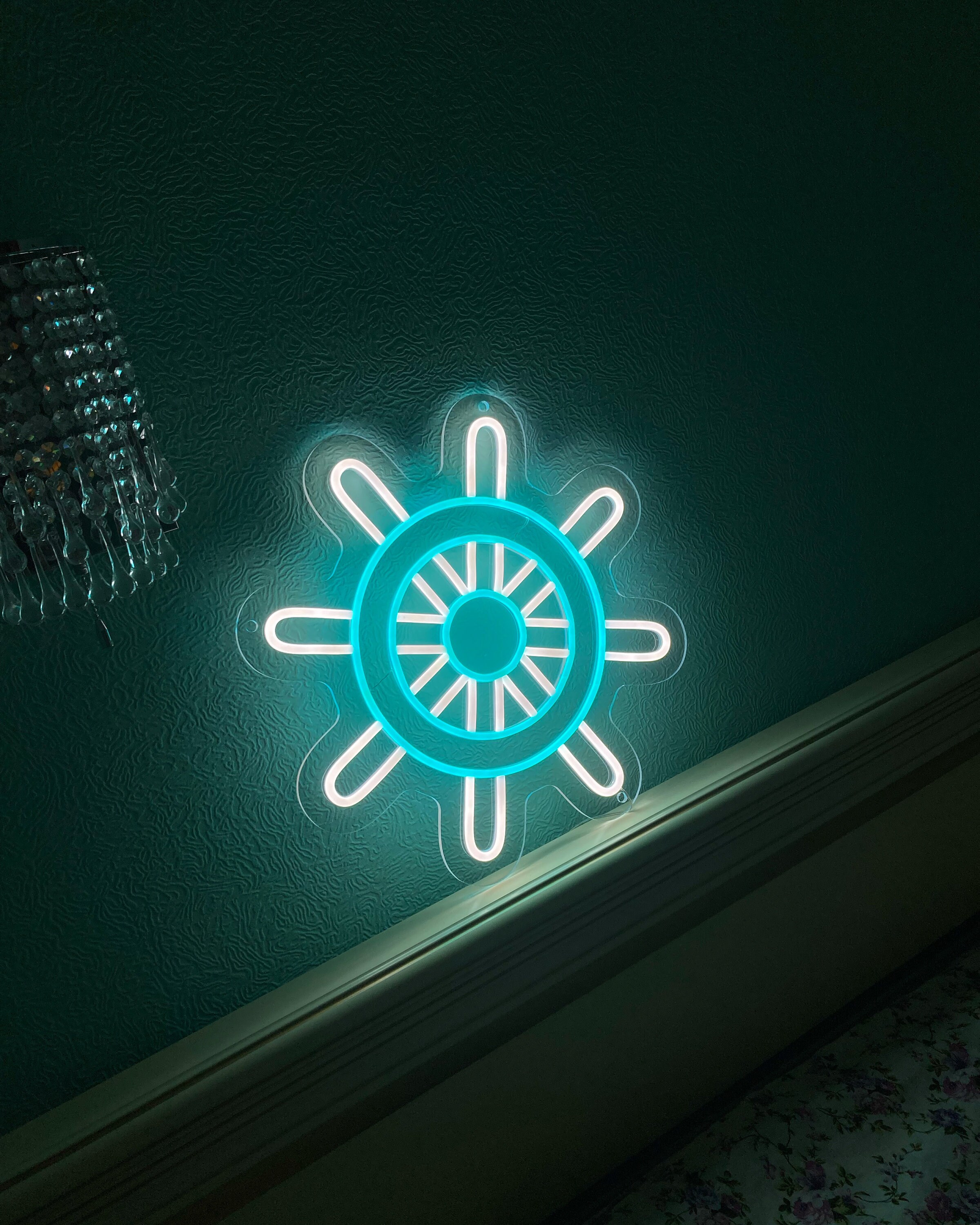 Helm Led Neon Sign, Nautical Blue Helm Neon Sign, Boat Helm Neon Sign ...