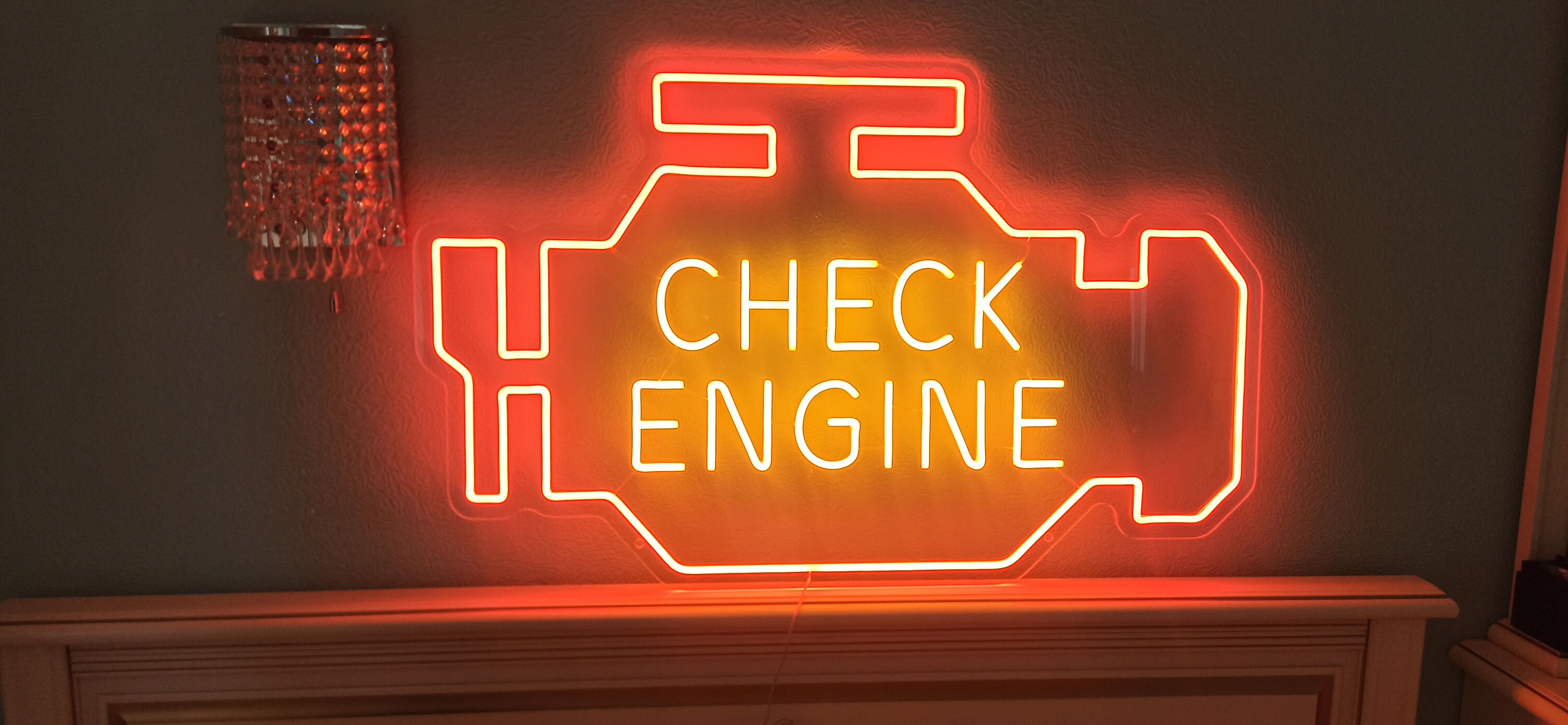 Check Engine Neon Sign, Check Engine Neon Light, Man Cave Gift for Car ...