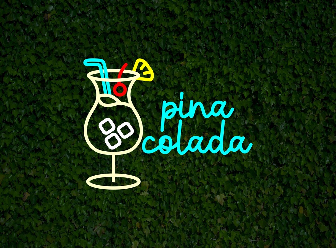 LED Light Pina Colada Neon Sign, LED Light Summer Cocktail, Neon Lamp ...