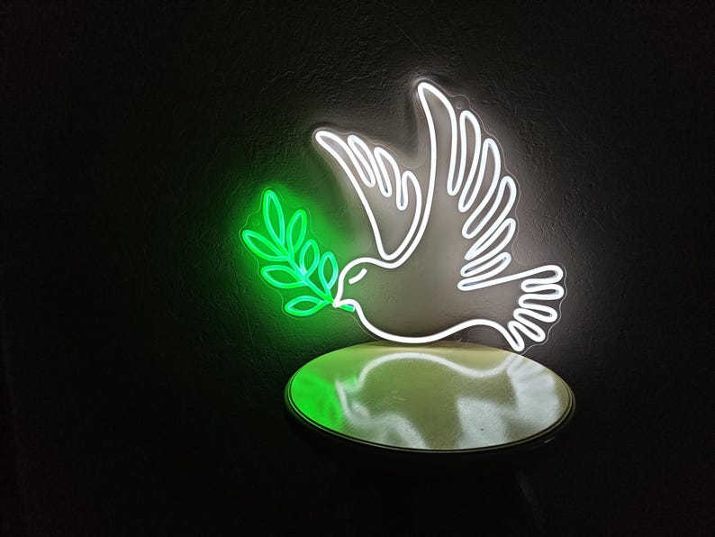 LED Dove Neon Sign, Peace Symbol Night Light, Wall Decor - Etsy