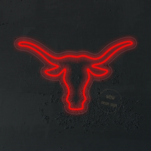 Longhorn Bull Neon Sign, Texas Longhorn Light Sign, Longhorn Head Skull ...