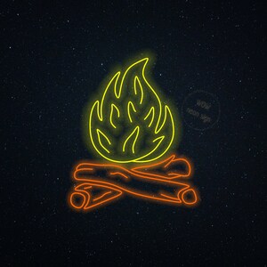 Bonfire Neon Sign LED Light, Bonfire Neon Sign Wall Decor, Illuminated ...