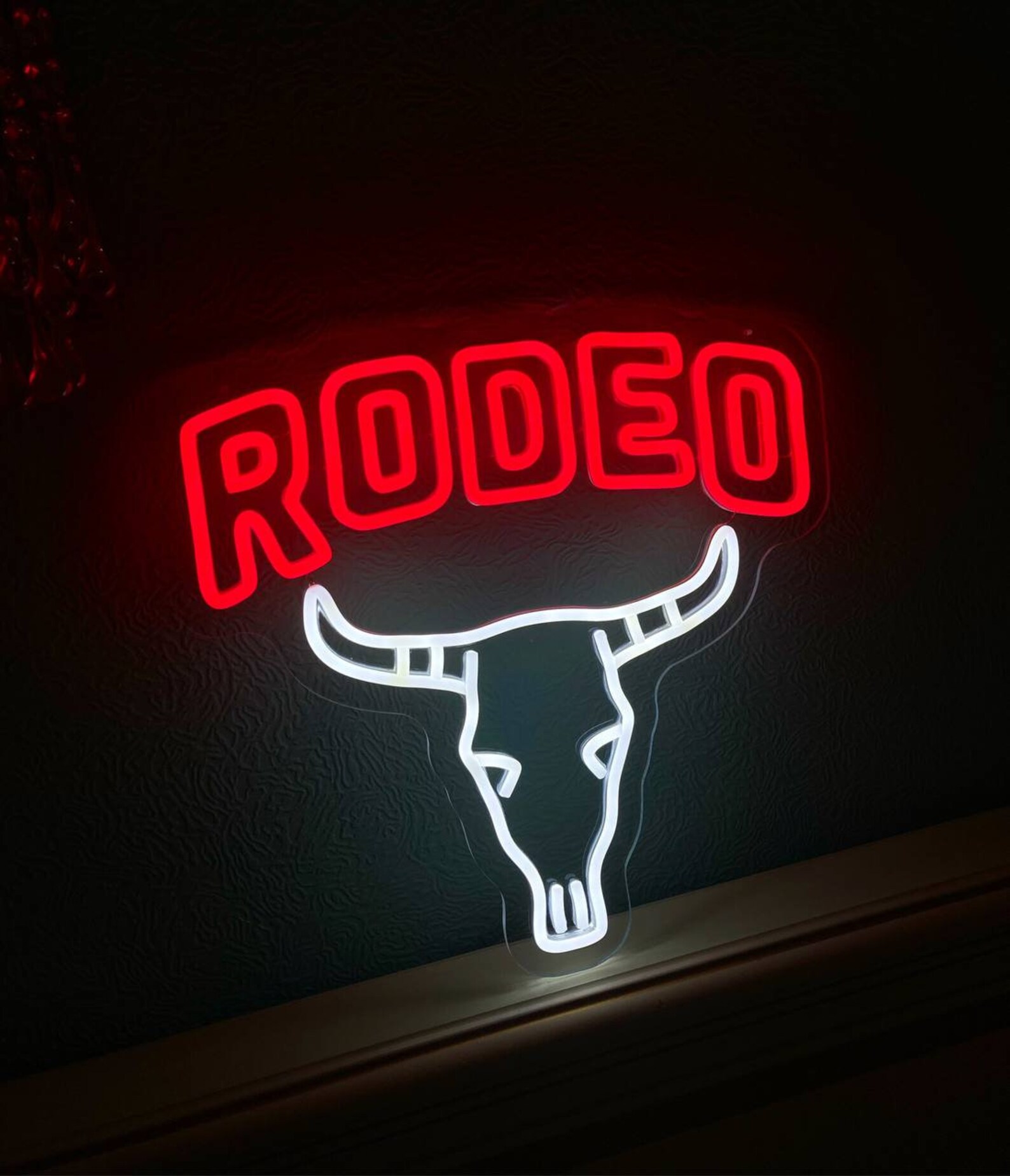 Rodeo Bull Skull LED Neon Sign, Western Decor - Etsy