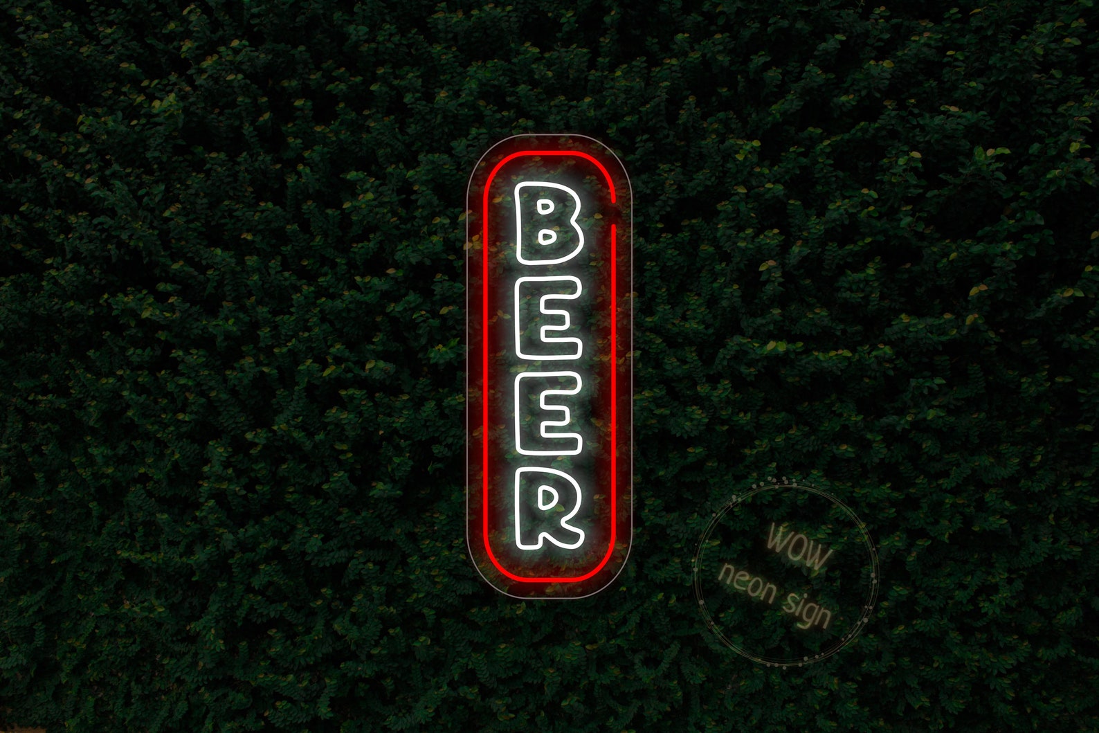 Vertical Beer Neon Sign, Custom Bar Decor - Etsy