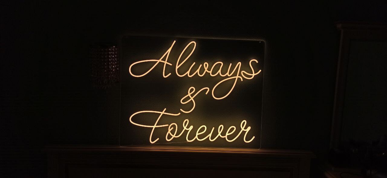 Always and Forever Neon Sign, Wedding Vows Neon Sign, Forever and ...