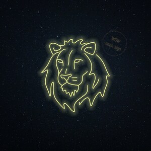Lion Animal Led Neon Sign, Wild Lion Neon Sign, Custom Lion Led Sign ...