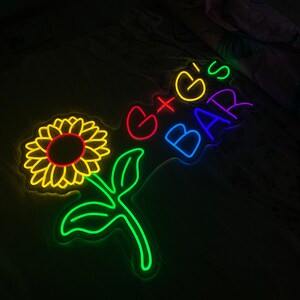 Sunflower Neon Sign, Plant Light Sign, Sunflower Wall Decor, Sunflower ...