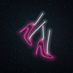 Woman Legs on Heels, Heels Shoes for Ladies Neon Sign, Pumps Shoe for ...