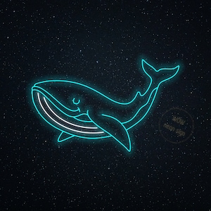 Whale Led Neon Sign, Whale Led Decor Sign, Nautical Neon Decor, Ocean ...