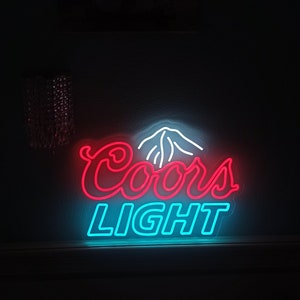 Coors Light Neon Sign, Coors Neon Light, Custom Beer Neon Sign, Beer ...