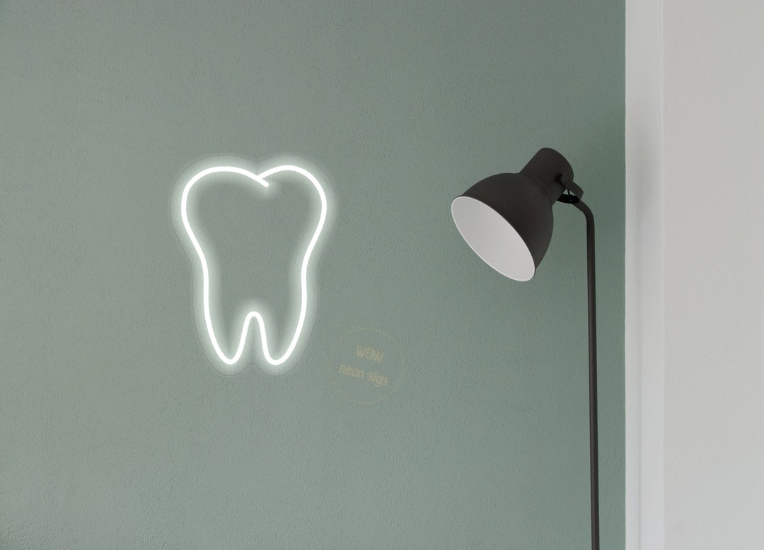 Tooth Led Neon Sign Dental Clinic Neon Light Tooth Wall - Etsy
