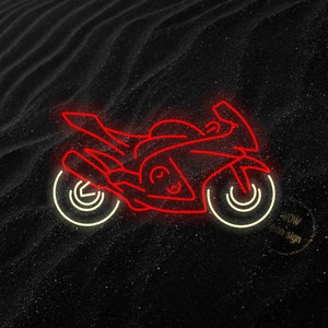 Red Sportbike Neon Sign, Motorcycle Garage Decor - Etsy