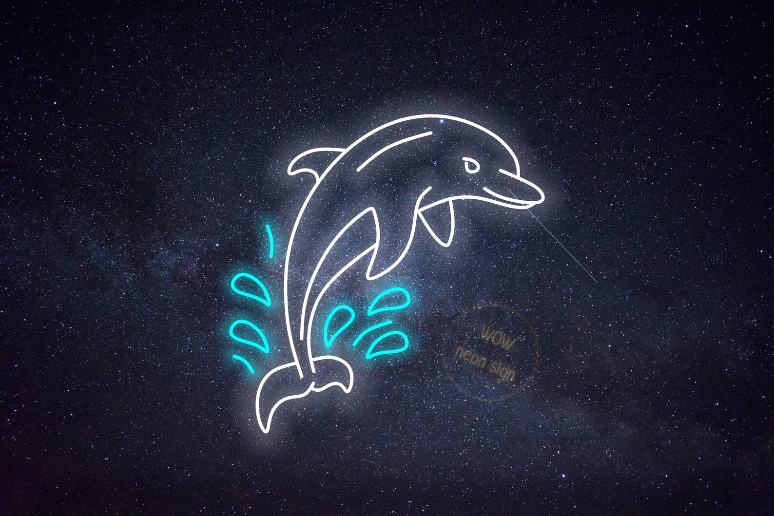 Dolphin Jumping Neon Sign, Dolphin Jumping LED Light Sign, Underwater ...