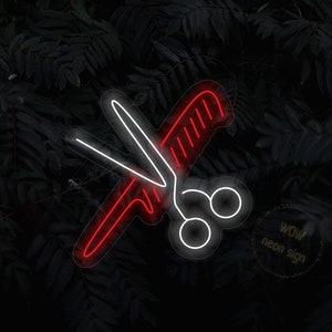 Barber Scissors & Comb Neon Sign, Custom LED Light - Etsy