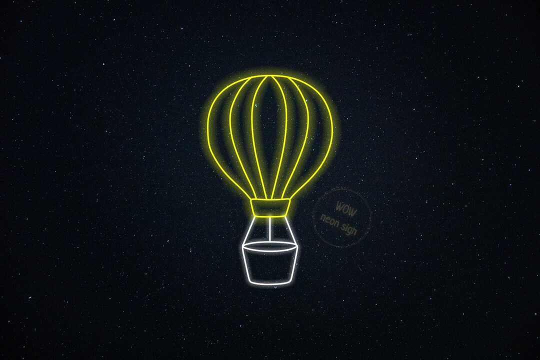 Hot Air Balloon Neon Sign, Hot Air Balloon Led Sign, Air Balloon Neon ...