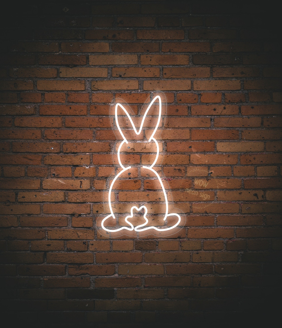 Bunny Back Neon Sign, Cute Bunny Light Sign, Rabbit Back Neon Light ...