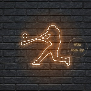 Baseball Player Neon Sign Sport Game Room Decor Sign Baseball Gift for ...