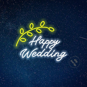 Happy Wedding Neon Sign, Wedding Light Up, Happy Wedding Led Sign - Etsy