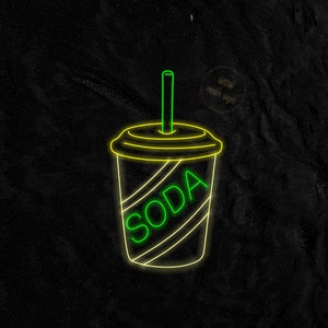 Soda Pop Neon Sig, Soda Can Neon Sign, Soda Can Light Bar Decor, Coke ...