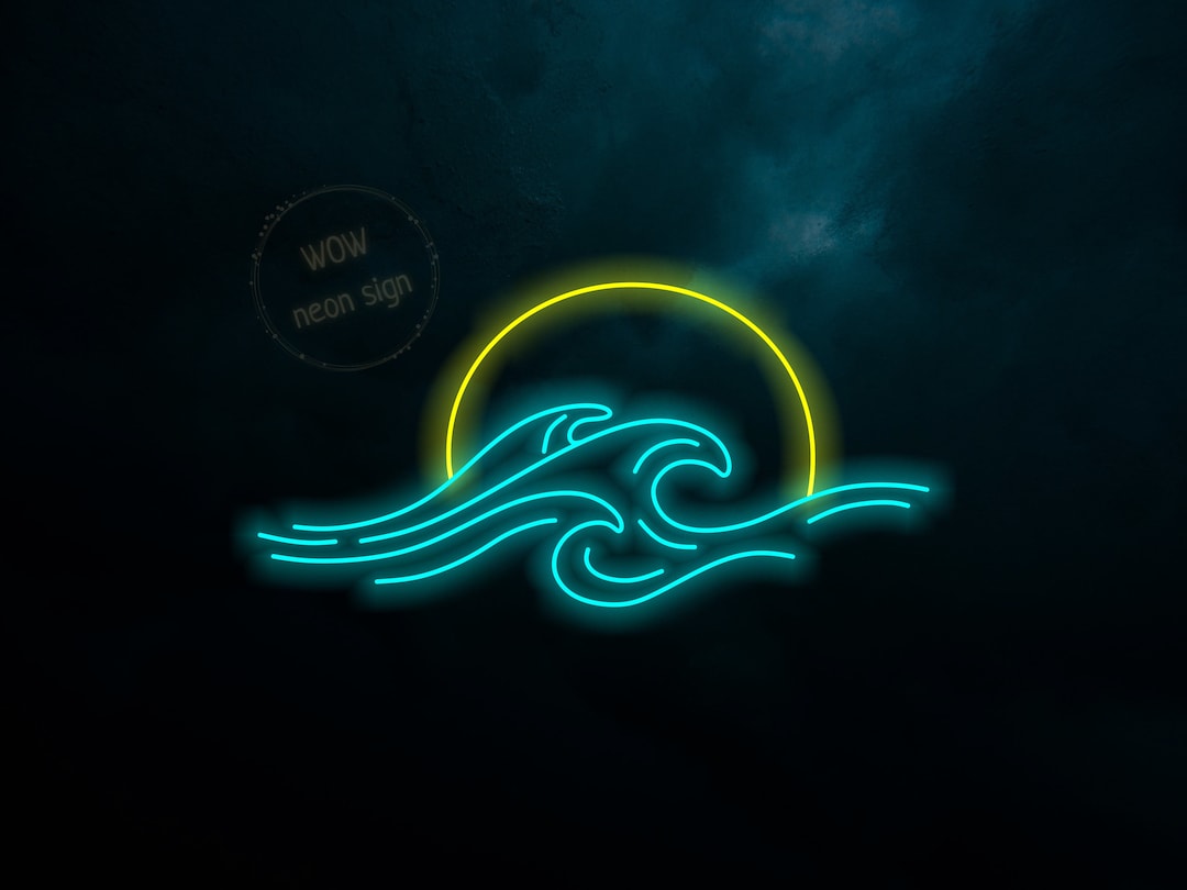 Sun and Wave Led Neon Sign, Wave Neon Sign, Beach Neon Sign, Nautical ...