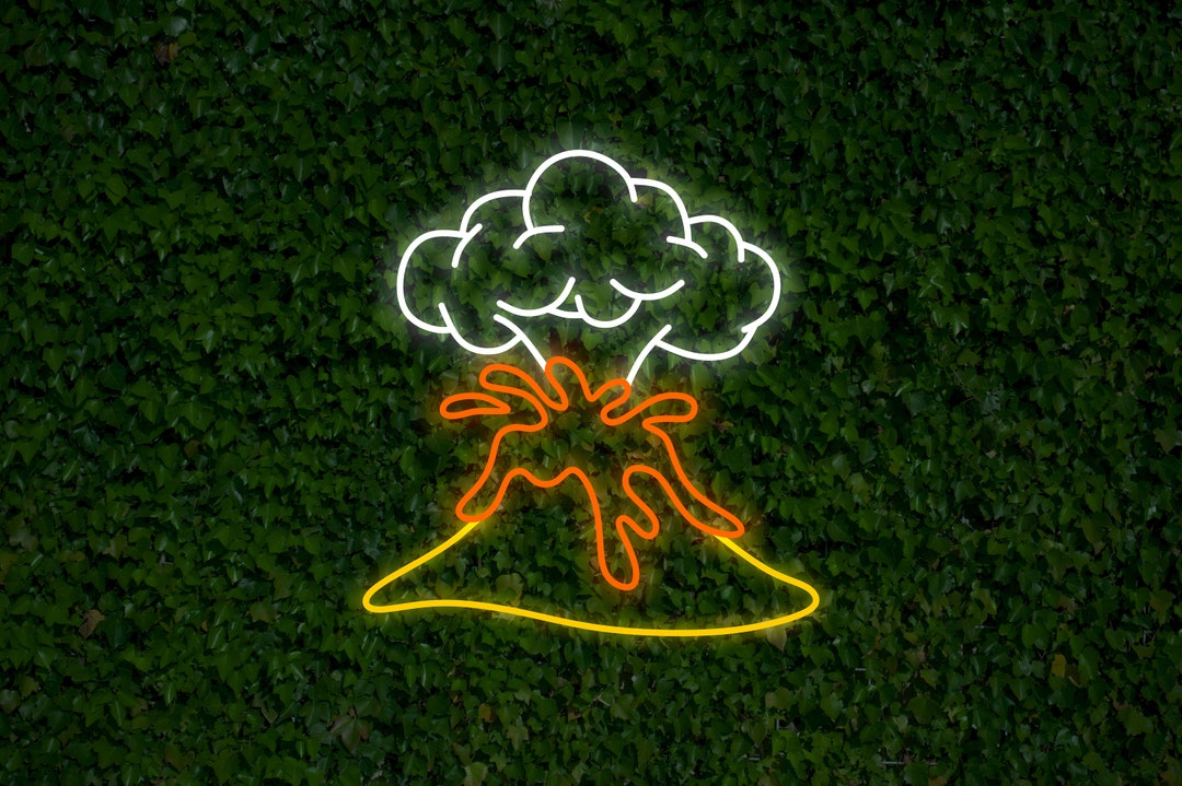 Neon Sign Volcano Eruption LED Light, Lava Lamp Decor, Volcano Neon ...