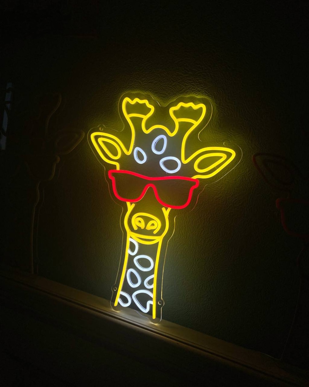 Giraffe With Sunglasses Led Neon Sign, Giraffe Led Light Neon Sign ...