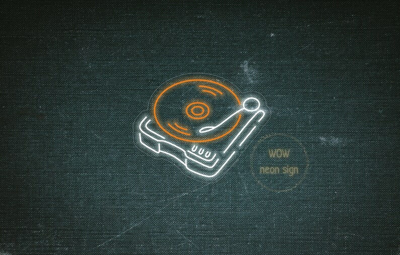 Record Player Neon Sign, Vinyl Neon Sign, Retro Vinyl Wall Mount, Music ...