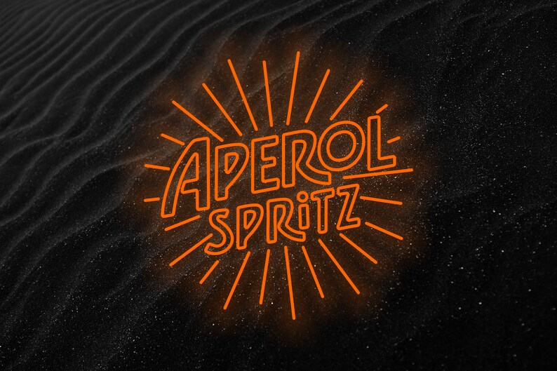 Aperol Spritz Neon Sign With Sunburst, Aperol Cocktail Lounge Neon ...