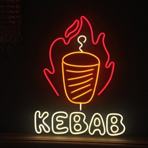 Doner Kebab Neon Sign Kebab Bistro Neon Light Restaurant Shawarma Neon ...