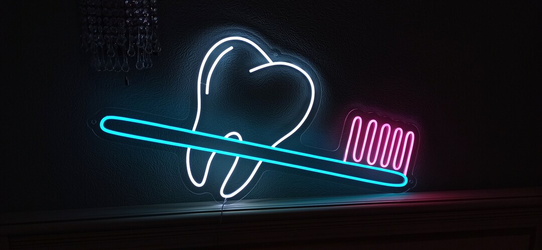 Tooth and Brush Led Neon Sign Dental Office Led Neon Sign - Etsy