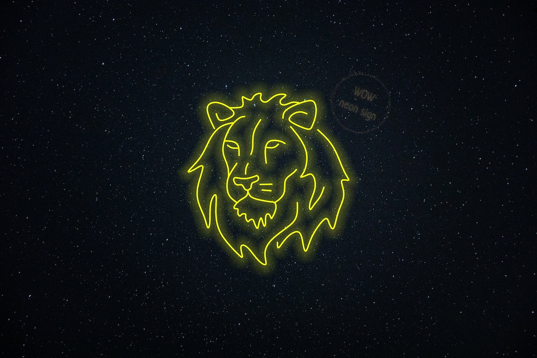 Lion Animal Led Neon Sign, Wild Lion Neon Sign, Custom Lion Led Sign ...