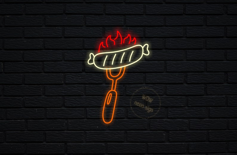 Grilled Sausage Neon Sign, BBQ Skewer Light Decor - Etsy