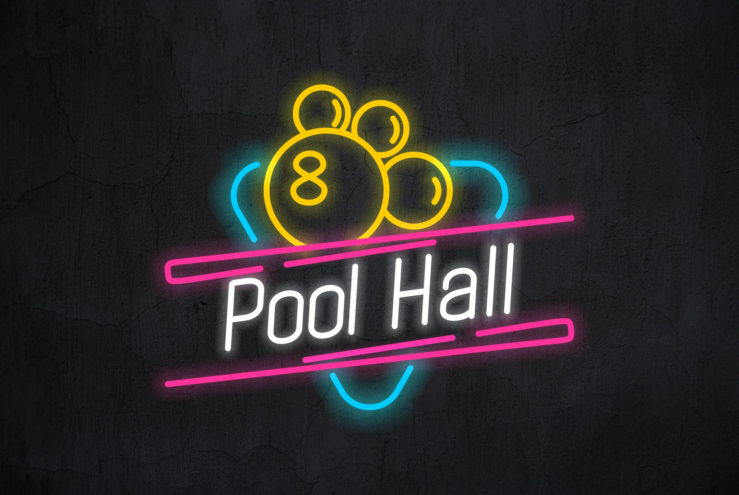 Pool Hall LED Neon Sign, Man Cave Wall Decor - Etsy