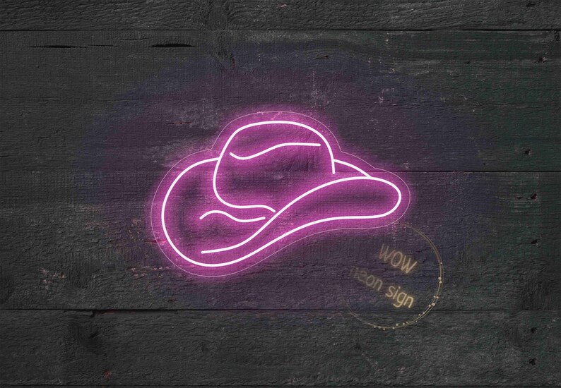 Cowboy Hat Neon Sign Western Wall Decor Custom Handmade Led - Etsy