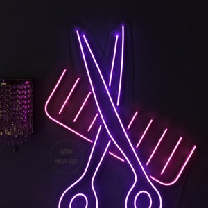 Comb and Scissors Neon Sign Barber Shop Neon Sign Hair Salon - Etsy