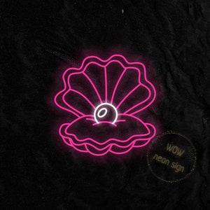 Sea Shell and Pearl LED Neon Sign, Ocean Theme Decoration, Sea Life ...