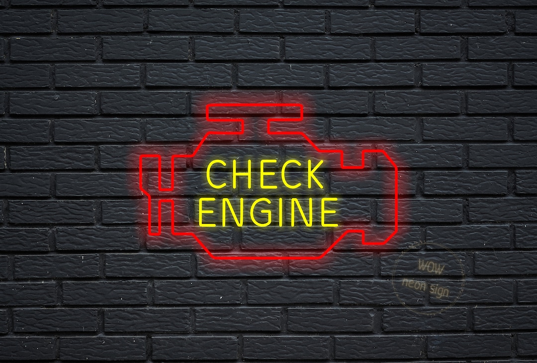 Check Engine Neon Sign, Check Engine Neon Light, Man Cave Gift for Car ...