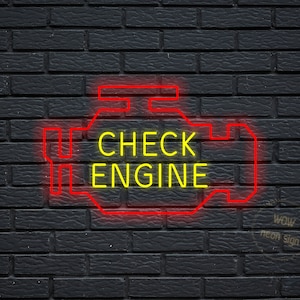 Check Engine Neon Sign, Car Guy Garage Decor - Etsy