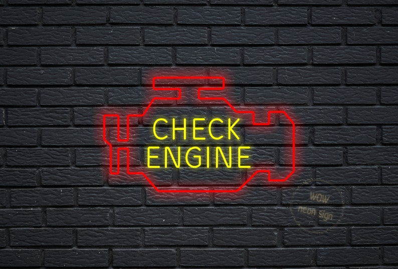 Check Engine Neon Sign, Car Guy Garage Decor - Etsy